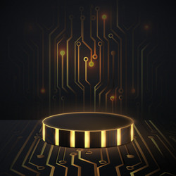 Tech background with golden elements Royalty Free Vector