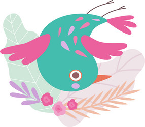 Cute nesting bird symbol of spring Royalty Free Vector Image