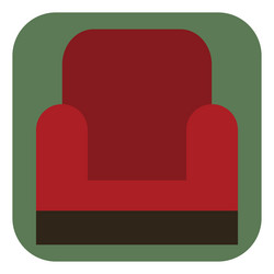 Two red sofa chairs on a white background Vector Image