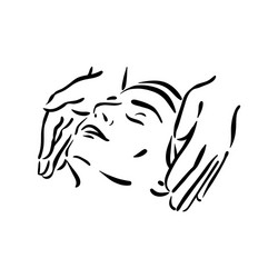 Hand drawn spa face massage Royalty Free Vector Image