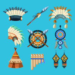 Native american elements with digital color Vector Image