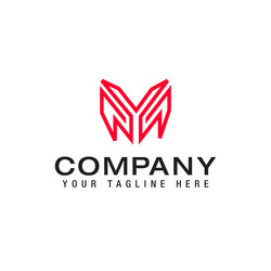 Initial ym my monogram logo template isolated Vector Image