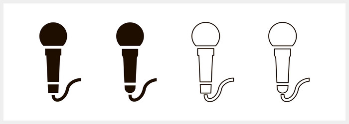Stencil microphone icon mic clipart Royalty Free Vector