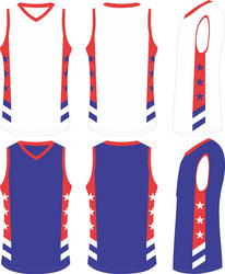 Basketball uniform jerseys front and back view Vector Image