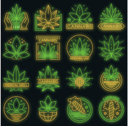 Neon glowing lines marijuana concept Royalty Free Vector