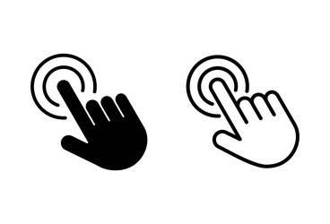Hand click icon clicking finger icon pointer icon Vector Image