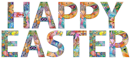 Happy easter colorful word isolated on a white Vector Image