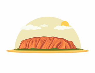 Uluru ayers rock australian mountain Royalty Free Vector