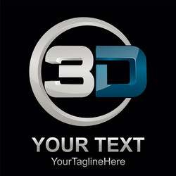 Abstract 3d text shape icon logo Royalty Free Vector Image