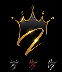Golden monogram crown initial letter d Royalty Free Vector