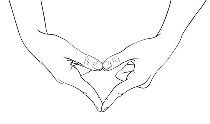 Pinky promise hands outline drawing set Royalty Free Vector
