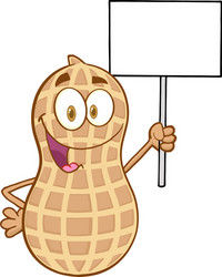 Happy peanut cartoon sticker Royalty Free Vector Image