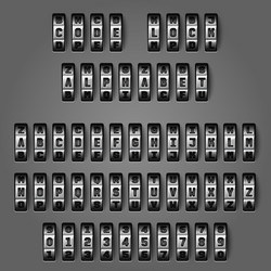 Mechanical alphabet for combination codes Vector Image
