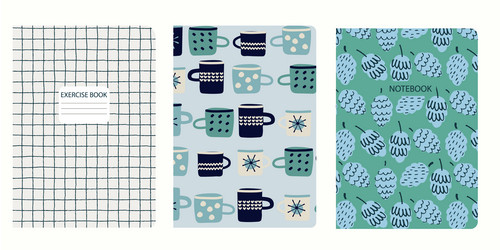 Set of cover page templates based on patterns Vector Image