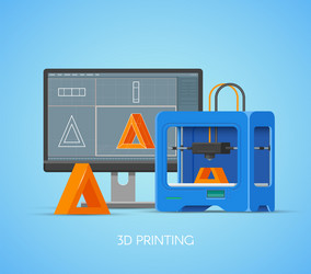3d printing concept poster in flat style Vector Image