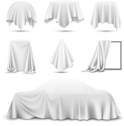 Cloth covered objects realistic set Royalty Free Vector
