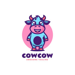 Logo moo mascot cartoon style Royalty Free Vector Image