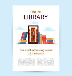 Digital library poster template layout banner Vector Image