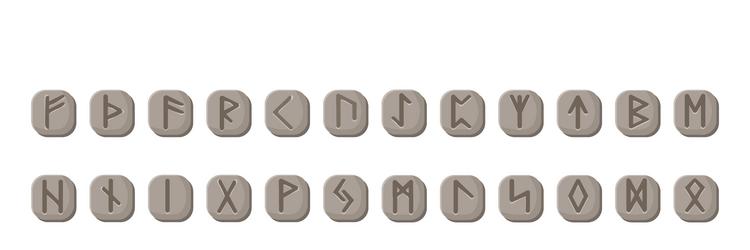 Runes set rune alphabet futhark writing ancient Vector Image