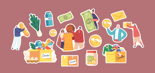 Charity Donation Stickers Vector Images (over 900)