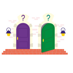 Doors choice of three Royalty Free Vector Image