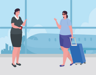 People standing to check in order register Vector Image