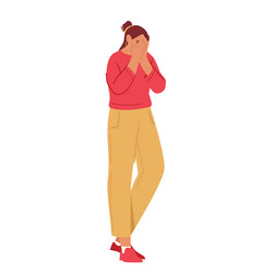 Crying woman character weeping and sobbing Vector Image