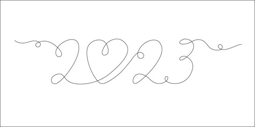Year of rabbit 2023 continuous one line drawing Vector Image
