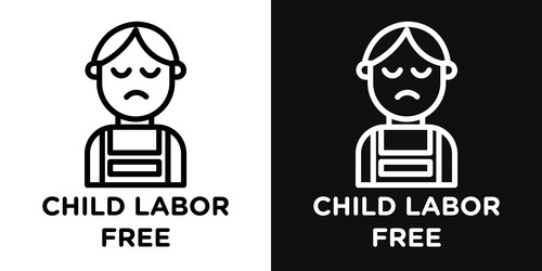 Child labor free icon setstop symbol Royalty Free Vector