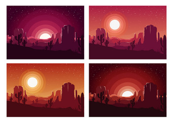 Retro landscape background sunset 3d landscape Vector Image