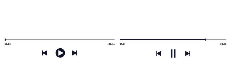 Music or video play bar icon on transparent Vector Image