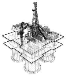 Oil rig in hand Royalty Free Vector Image - VectorStock