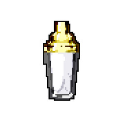 Barman cocktail shaker game pixel art Royalty Free Vector