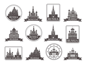 Saint petersburg skyline architectural landmarks Vector Image