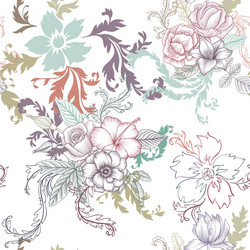 Pattern in rococo style Royalty Free Vector Image