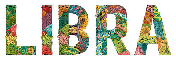 Word libra entangle object for decoration Vector Image