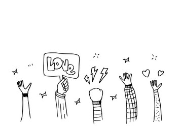 Applause hand draw on white background Royalty Free Vector