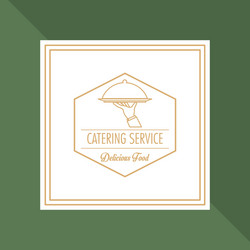 Catering service emblem image Royalty Free Vector Image