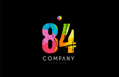 234 number grunge color rainbow numeral digit logo