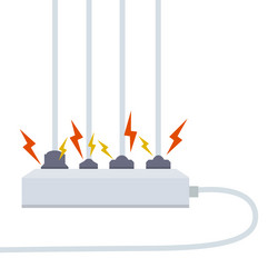 Electrical circuit shock red lightning Royalty Free Vector