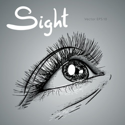 Hand-drawn beautiful female eye sketch Royalty Free Vector