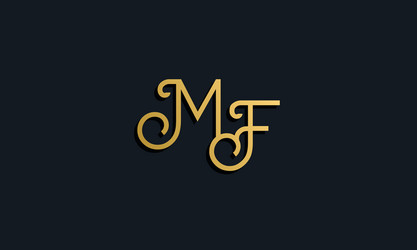 Luxury initial letters mf logo design Royalty Free Vector