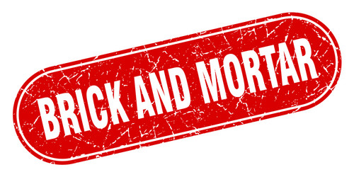 Brick and mortar stamp label Royalty Free Vector Image