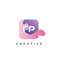 Fp initial letter logo icon design template Vector Image