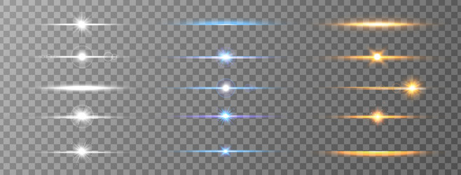 Gold glowing lines with stars set shining line Vector Image