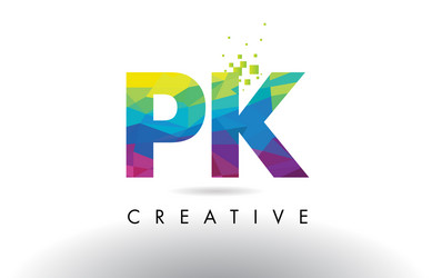 Kp k p letter modern logo design with yellow Vector Image