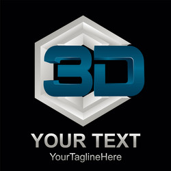 Abstract 3d text shape icon logo Royalty Free Vector Image