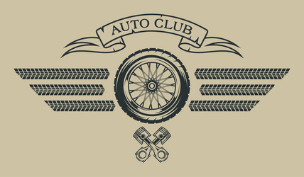 Auto club emblem in vintage style Royalty Free Vector Image