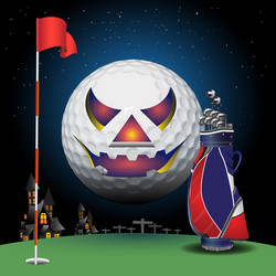 Devil golf ball Royalty Free Vector Image - VectorStock