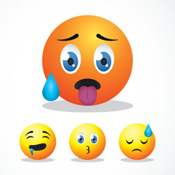 Hot emoji face icon colorful design Royalty Free Vector